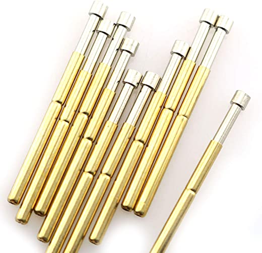 Gold Plated Copper Spring Pogo Pins For Electronics 100 Pcs Gold Plated ...