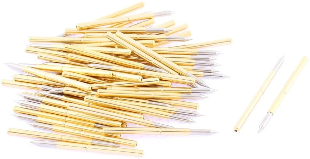 uxcell P125B Spear Tip Spring Loaded Test Probe Pin 33mm Length 60Pcs ...